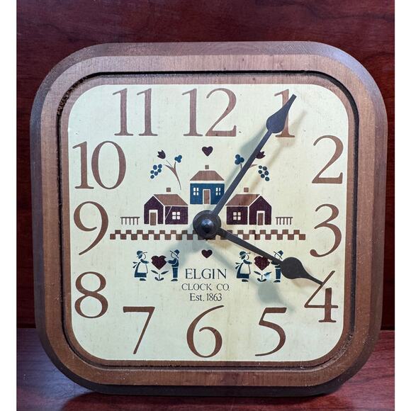 Elgin | Wall Decor | Vintage 987 Elgin Wall Clock Retro 8s Country ...